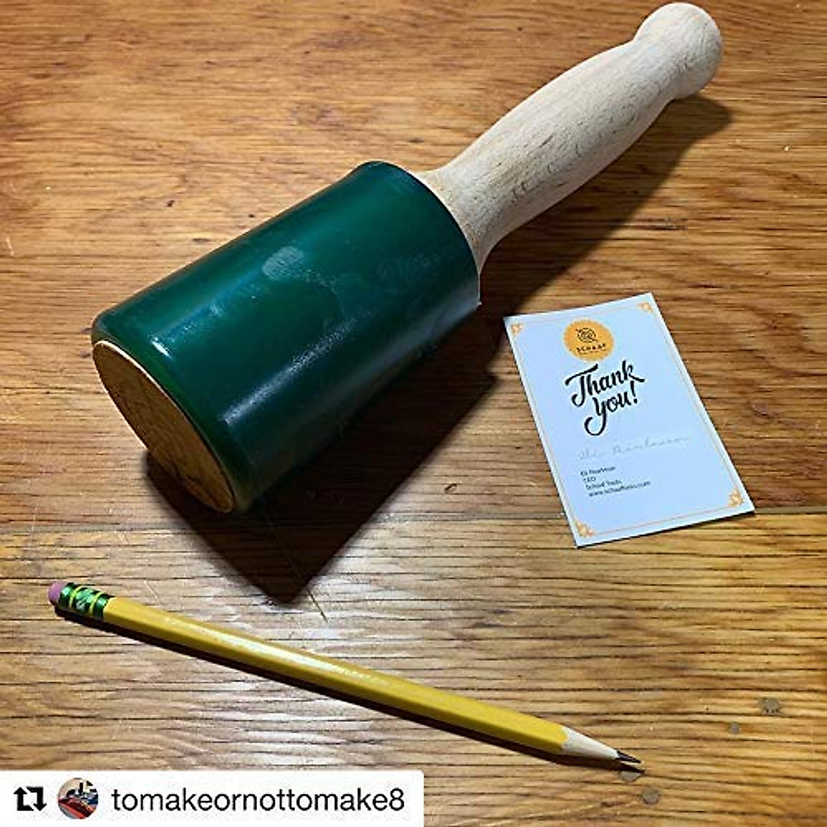 Schaaf Wood Carving Tools 15oz Small Wooden Mallet | Wood Tools Woodworking | Wood Hammer | Comfortable Handle Reduces Hand Fatigue | Urethane Reducer Noise, Absorbs Force to Protect Woodworking Tools