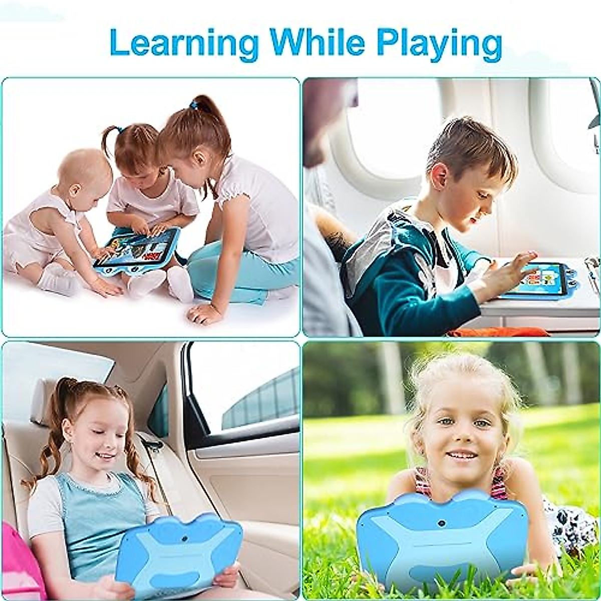 Kids Tablet 10.1 Inches Tablet for Kids, Android 11 64GB Tablets for Kids with Case, Google Play, YouTube, Dual Camera, WiFi, Bluetooth, Apps Pre-Installed, Education, Parent Control (Blue)