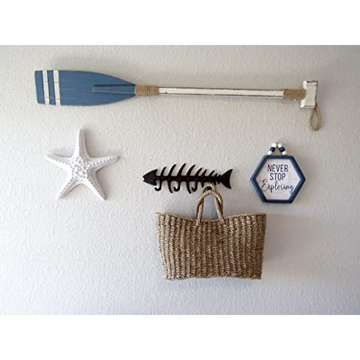 Wallcharmers Large Fish Bone Key, Leash, & Towel Holder | Nautical Home & Wall Decor