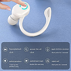 LuyanHapy9 1 Pair Sports Headphone Phone Call Stable Transmission Wireless Bluetooth-Compatible 5.2 Smart Earbud for Sports White