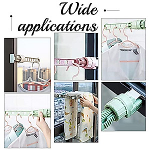 AHANDMAKER 2 Sets Portable Clothes Drying Rack Hangers with 8 Hanging Holes, Window Frame Clothes Hanger for Traveling, Multi Functional Space Saver Clothes Rack, Grey