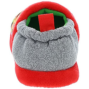 Sesame Street Toddler Slippers, Allover Character Print, Red/Grey, Size 9/10