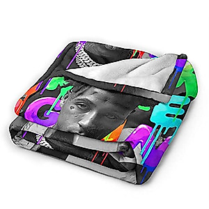 Custom Fleece Bed Blankets, Band Rapper Young Singer Wedding Throw Blankets, Lightweight Super Soft 80s 90s Blanket for Adult Farmhouse Kindergarten 60x50 Inch