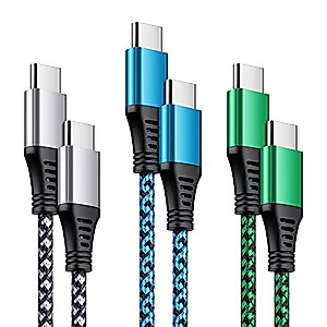 USB C to C Cable Type C Fast Charging Cord PD 3Pack Compatible for MacBook Air iPad Pro 2020 iPad Air 4th Generation,Samsung Galaxy S22/S21/S23 Ultra 5G/S20 /S10/S9,A03S/A13/A53,A72 A12,Moto,LG,Pixel