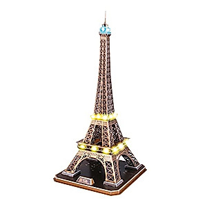 Revell Eiffel Tower LED Light Up Large 3D Puzzles for Adults and Kids Ages 10 Years and up Arts Crafts Building - 84 Pieces