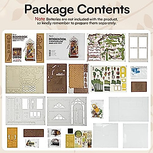 Rolife DIY Book Nook Kits for Adults-Garden House Bookshelf Insert Booknook-Room Decor for Teen Girls Boys Women Men