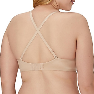 Maidenform DreamWire Underwire Bra, No-Poke Push-Up Bra, Moderate Coverage, Convertible T-Shirt Bra, Paris Nude, 34C