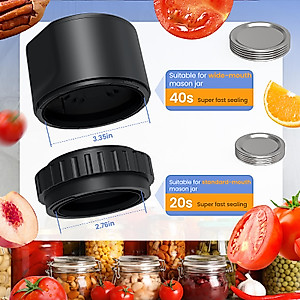 Electric Mason Jar Vacuum Sealer - Jar Vacuum Sealer Kit for Mason Jars with Wide & Regular Mouth for Food Storage, Vacuum Sealing Machine, Multifunctional All-in-One Cordless Canning Vacuum Sealer