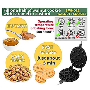 Walnut Cookie Mold Maker 16 non-stick - Oreshki Mold Maker - Walnut Cookie Molds - Орешница Russian - Oreshki Maker - Walnut Cookie Maker Oreshek - Nutty Maker - Oreshnitsa Nut Cookies Maker