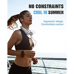 Bladeless Neck Fan, Portable Fan Rechargeable, Personal Fan, Hands Free Around the Neck Fan, 3 Speeds 4000mAh Battery Operated Wearable Cooling USB Hanging Neck Fan for Office, Travel, Outdoor