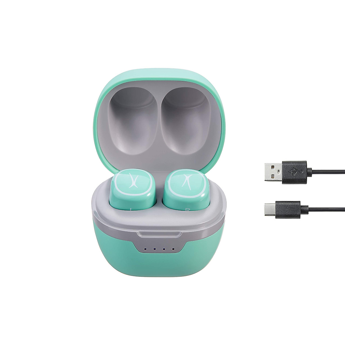 Altec Lansing Nanobuds - Truly Wireless Earbuds with Charging Case, TWS Waterproof Bluetooth Earbuds with Touch Controls for Travel, Sports, Running, Working (Mint)