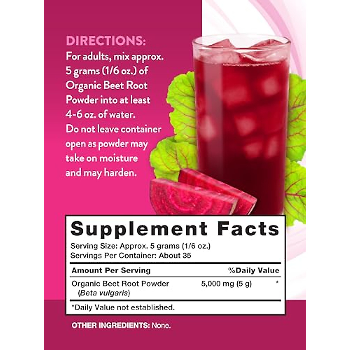 Organic Beet Root Powder | 6.1 oz | USDA Organic | Vegan, Non-GMO & Gluten Free Supplement | by Nature's Truth