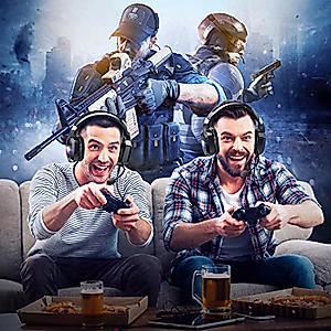 Gaming Headset with Microphone, Gaming Headphones for PS4 PS5 Xbox One PC with RGB Lights, Playstation Headset with Noise Reduction 7.1 Surround Sound Over-Ear and Wired 3.5mm Jack (Black)