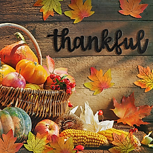 48 Pcs Thanksgiving Wood Cutout Cards Sign Maple Leaf Placemats Set 24 Rustic Place Cards Sign 24 Artificial Maple Leaves Fall Wedding Decor Thanksgiving Table Decor for Autumn Home Dinner Decorations