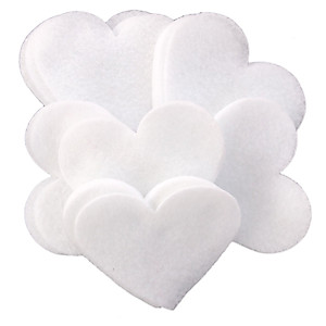 Playfully Ever After 5 inch Felt Hearts 12pc - White