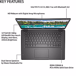 Dell Latitude 3410 Business Laptop, 14” FHD Display, Intel Quad-Core i5-10310U, 16GB RAM, 256GB PCIe SSD + 1TB HDD, HDMI, Webcam, WiFi, Bluetooth, Win 10 Pro, Grey (Renewed)