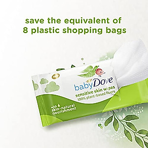 Baby Dove Baby Wipes for Sensitive Skin with 100% Plant-Based Fibers Hypoallergenic 63 Wipes 12 Pack