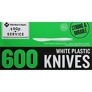 Member's Mark Plastic Knives, Heavyweight, White (600 Count)