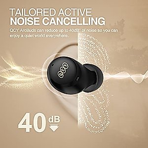 QCY HT07 Multi-Mode Active Noise Cancelling Wireless Earbuds, AI-Enhanced Calls Bluetooth Headphones with 6 Mics, Anti-Wind Noise, Transparency, App for Custom EQ, 32H Playtime, Bluetooth 5.2