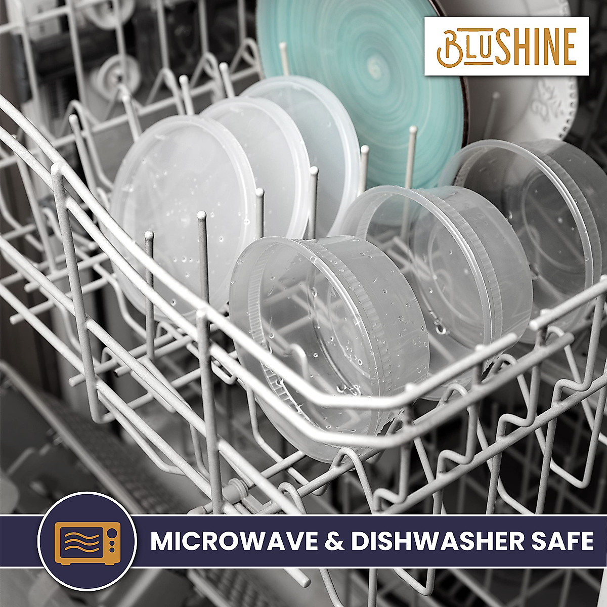 [40 Sets] 8 oz. Plastic Deli Food Storage Containers with Airtight Leak Proof Lids - Reusable - Microwave, Fridge, and Freezer Safe