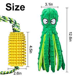ENZZROA Interactive Dog Chew Toys for Aggressive Chewers - Durable Corn Rubber Toy for Medium & Large Breeds, Relieves Boredom and Anxiety(1 Pack Corn chew)