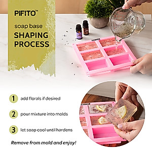 Pifito Melt and Pour Soap Base Sampler (7 lbs) │ Assortment of 7 Bases (1lb ea) │ Argan Oil, Avocado Oil, Castor Oil, Charcoal, Tea Tree Oil, Goats Milk, Aloe Vera │ Glycerin Soap Making Supplies