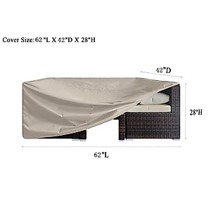 Garden Balsam Waterproof Rectangular Patio Table and Chair Cover Blue Grey 62" L X 42" D X 28" H Outdoor General Purpose Furniture Covers Patio Furniture Set Cover