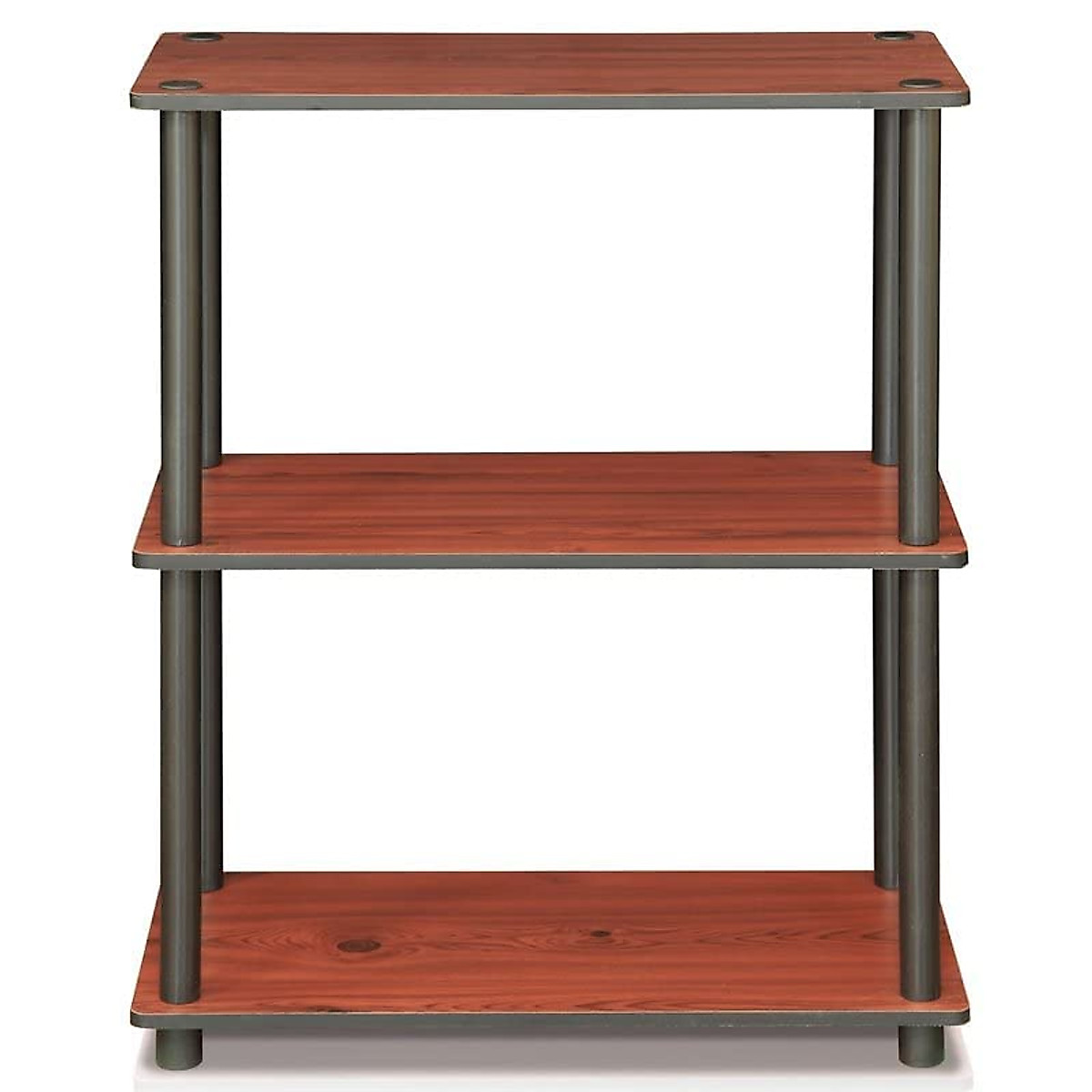 Furinno Turn-N-Tube 3-Tier Compact Multipurpose Shelf Display Rack, Dark Cherry