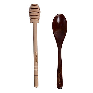 Glandmars Honey Dipper Stick Wooden-Dippers Long Honeycomb Drizzle 6 inch Stirrer Spoon Honey Drizzle stick 3.15x7