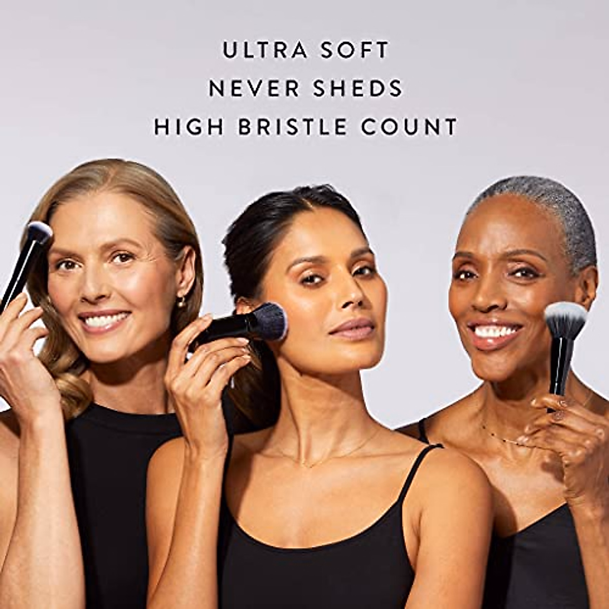 LAURA GELLER NEW YORK Retractable Black Kabuki Brush for Liquid, Cream and Powder Face Makeup With Aluminum Handle