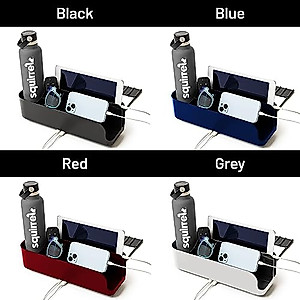 Squirrel - The Bedside Perch | USB-C & USB-A Charging Bedside Caddy and Bed Table Tray Organizer | Space-Saving Dorm Room Essentials & Small Space Storage | Made with 100% Recycled Plastic (Black)