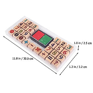 STOBOK Wood Rubber Stamp 2 Sets kidcraft playset Wooden Stamps stampers for Sealing Stamp Wood Rubber Stamp Planner Stamp Bamboo Number Signet Number Stamper Boxed Gift Sealing Stamp