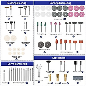 346pcs Rotary Tool Accessories Kit, HARDELL Power Rotary Tool Bits 1/8-inch Diameter Shanks Universal Fitment for Easy Cutting, Grinding, Sanding, Sharpening, Carving and Polishing