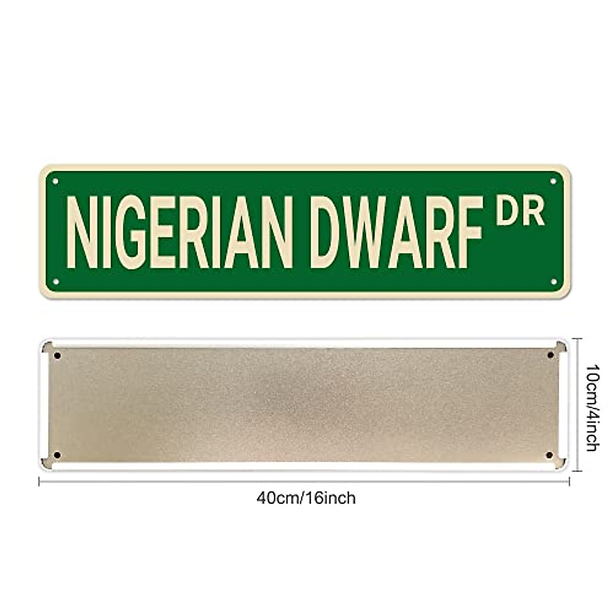 PEreming Nigerian Dwarf Dr Street Signs, Goat Sign Goat Gift Animal Signs Metal Tin Signs, Funny Wall Decor for Home/Bedroom/Man Cave/Bar/Pub 16x4 Inch