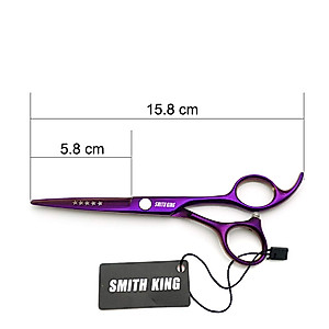 5.5 Inches Hair Cutting Scissors Set with Razor Combs Lether Scissors Case,Hair Cutting Shears Hair Thinning Shears for Personal and Professional (Voilet)