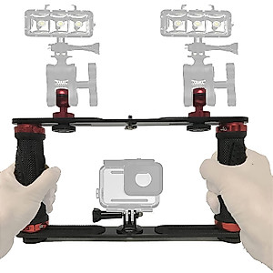 Aluminium Alloy Underwater Lights Dive Light Video Light Stabilizer Tray Handheld Handle Stabilizer Support Bracket Camera Mount for Action Camera and Any Other Camera with 1/4 inch Screw Hole