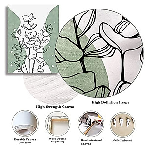 Bohemia Wall Art Set of 3, Framed Canvas Boho Wall Decor, Mid Century Modern Wall Decor for Living Room, Bedroom, Bathroom, Office 12"x16"x3