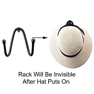 LEVOSHUA 4 Pack Cowboy Hat Rack Wall Mount Cowboy Hat Holder Hat Hanger Hat Storage Organizer