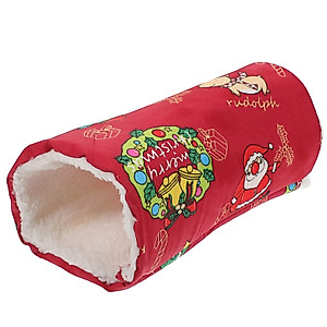 UKCOCO Ferret Toys Hamster Tunnel Plush Hamster Play Tunnels Christmas Warm Tunnel Living Habitats Small Animal Hideout Tubes Bed Toy for Rat Hedgehogs Gerbil Indoor Hammock