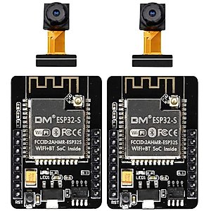 2 PCS ESP32-CAM W-BT Development Board, Aideepen 2PCS ESP32 DC 5V Dual-core WL with OV2640 Camera TF Card Module