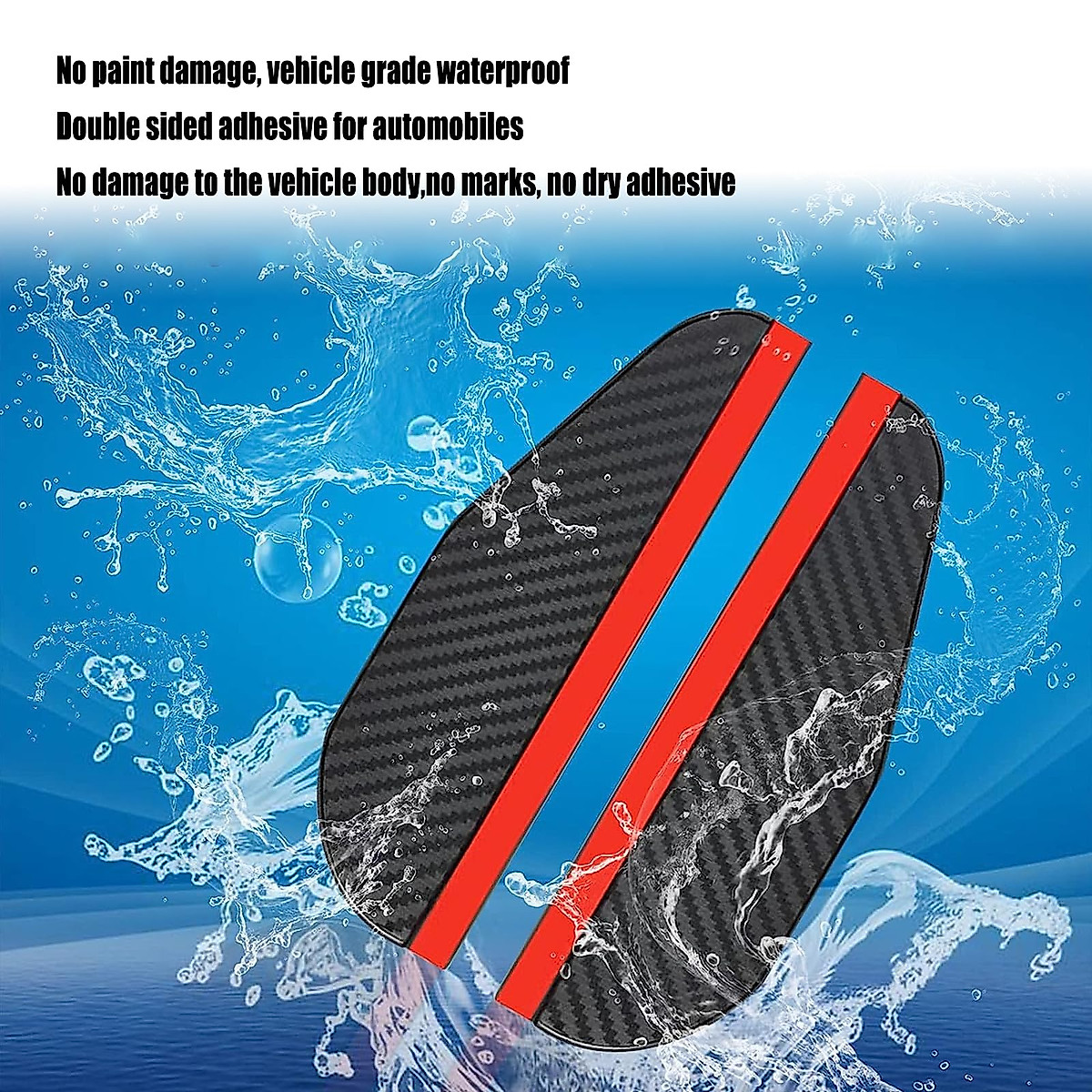 UGSHY 2 PCS Car Rearview Mirror Rain Eyebrow, Carbon Fiber Rubber Rain Shield, Waterproof Dirt-resistant Clear Vision Protector, Universal Rearview Mirror Accessories for Most Cars (Black)