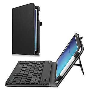 FINTIE Keyboard Case for Samsung Galaxy Tab E 9.6 - Slim Fit PU Leather Stand Cover with Premium Quality [All-ABS Hard Material] Removable Wireless [Long Life Battery] Bluetooth Keyboard, Black