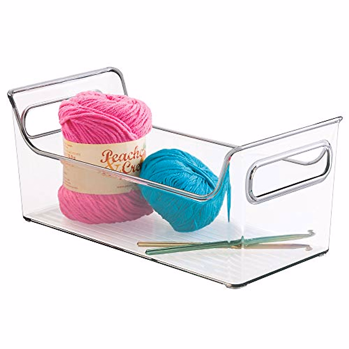 iDesign 72530 Fridge Plastic Storage Organizer Bin with Handles, Clear Container for Food, Drinks, Produce, Pantry Organization, BPA-Free, 5.5" x 11.25" x 5", Clear, 1 ounces