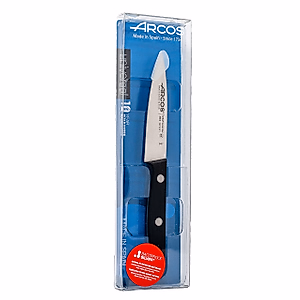 ARCOS Paring Knife 4 Inch Stainless Steel. Professional Knife for Peeling Fruits and Vegetable. Ergonomic Polyoxymethylene Handle and 100 mm Blade. Series Universal. Color Black