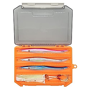 HNYY Glow Lead Jigs Artificial Jigs Metal Jigs Saltwater Jigs 150g 3pcs with Assist Hooks & Split Rings & Jig Skirt & Tackle Storage Box