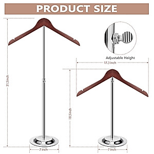 T Shirt Display stand for Vendors, Adjustable Tshirt Shoulder Stand, Portable Hanging wooden Clothes Rack, Flexible Hanger Rack for Clothing Dress Jacket Coat Retail, Height 18.5-31.5 Inch (1 Pcs)