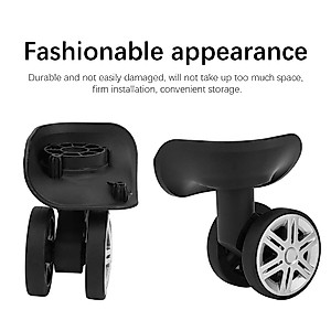 Ladieshow Luggage Wheels,1Pair Suitcase Wheels Replacement Draw‑Bar Box Accessory 360 Swivel Wheel Suitcase Luggage Carrier Wheel Replacement