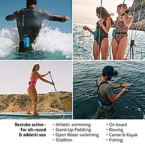 Restube Active Swimming Safety Buoy for Adults and Kids - Open Water Swim Buoy to Help Swimmers Stay Afloat - One-Pull Inflatable Mechanism Life Buoy with Whistle