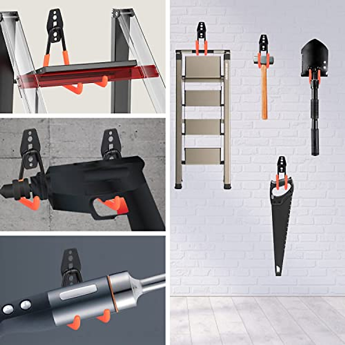 SERPURE 17 Pack Garage Hooks Heavy Duty with Extension Cord Organizer & Bike Hooks, Tool Gifts for Men, Gifts for Dad, Garage Storage Hooks for Hanging Ladders, Bikes and Bulky Items