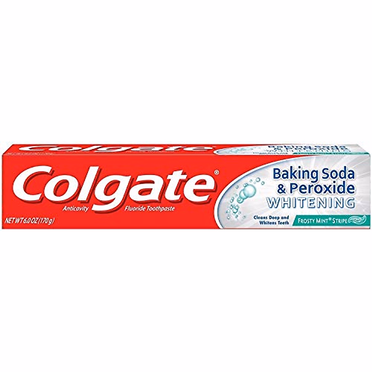 Colgate Baking Soda & Peroxide Whitening Toothpaste Frosty Mint Stripe, 6 Ounce (Pack of 1)
